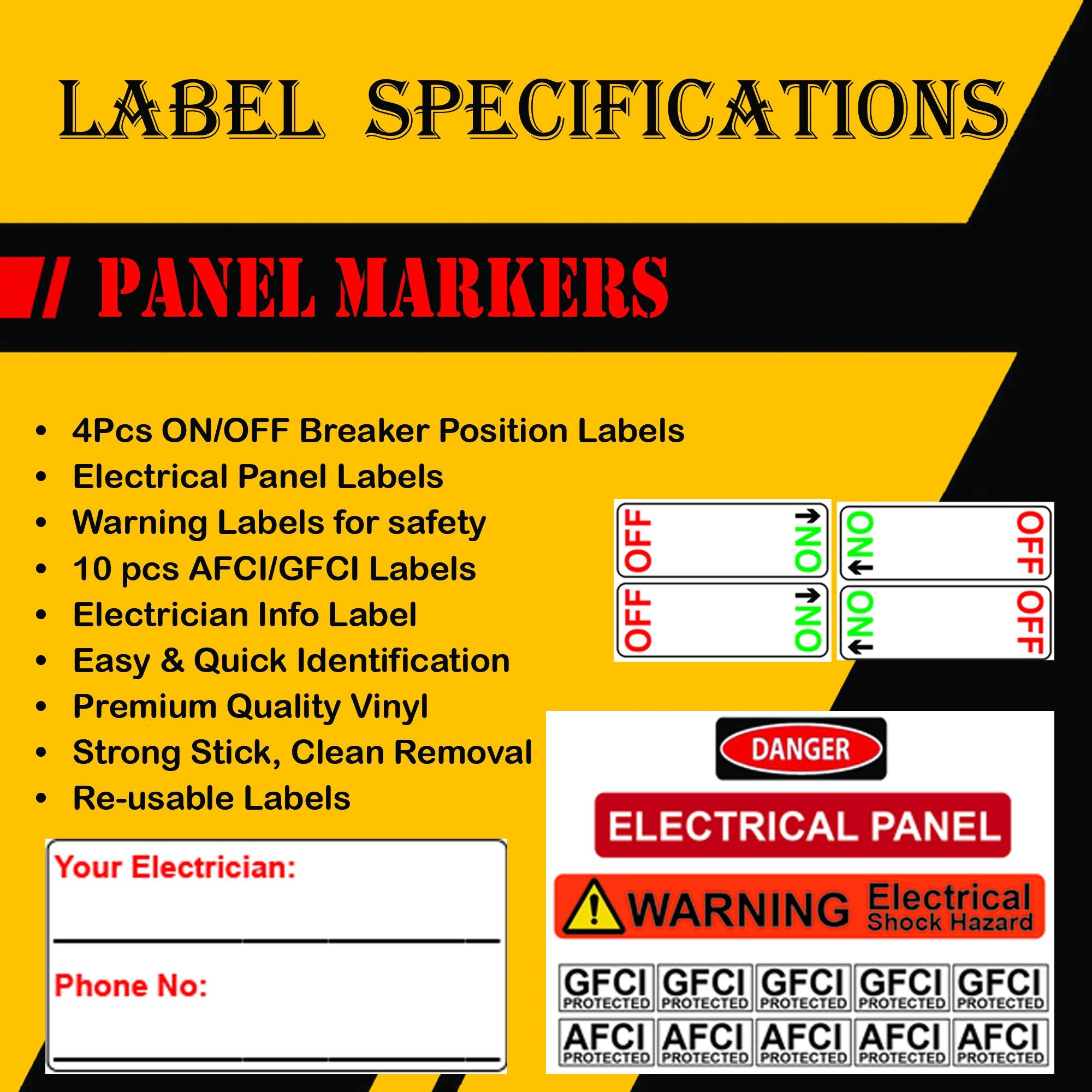 Littversions Ultimate 48 Circuits Bidirectional Breaker Directory Label ...