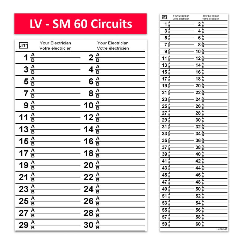 LV Replacement for Siemens Circuit Breaker Panel Directory Labels ...