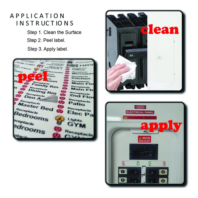 Littversions Ultimate 48 Circuits Bidirectional Breaker Directory Label ...