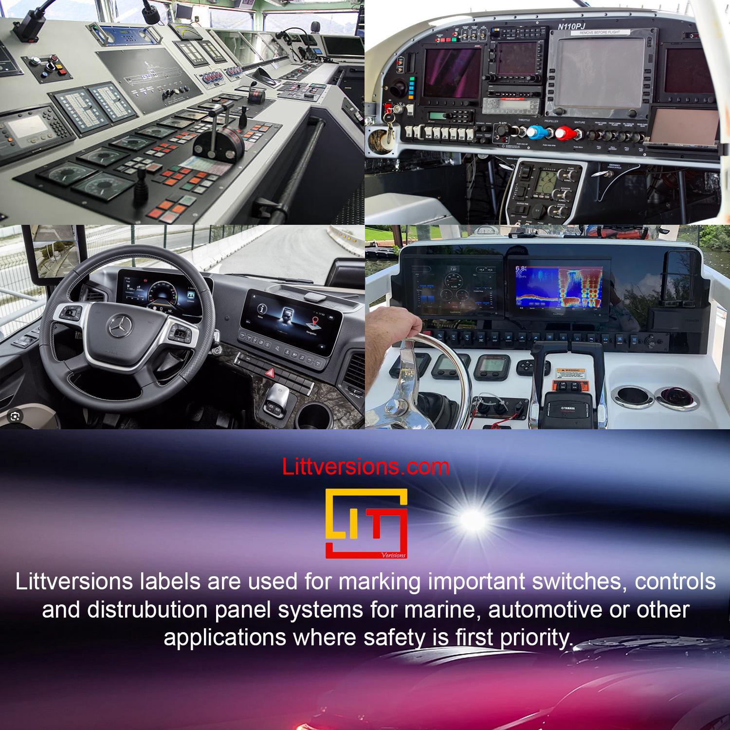 200 Pcs DC Universal Toggle Rocker Switch Control Panel Stickers Labels ...