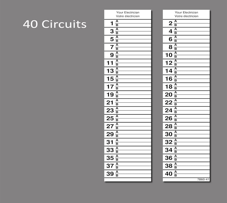 LV Replacement for Siemens Circuit Breaker Panel Directory Labels ...