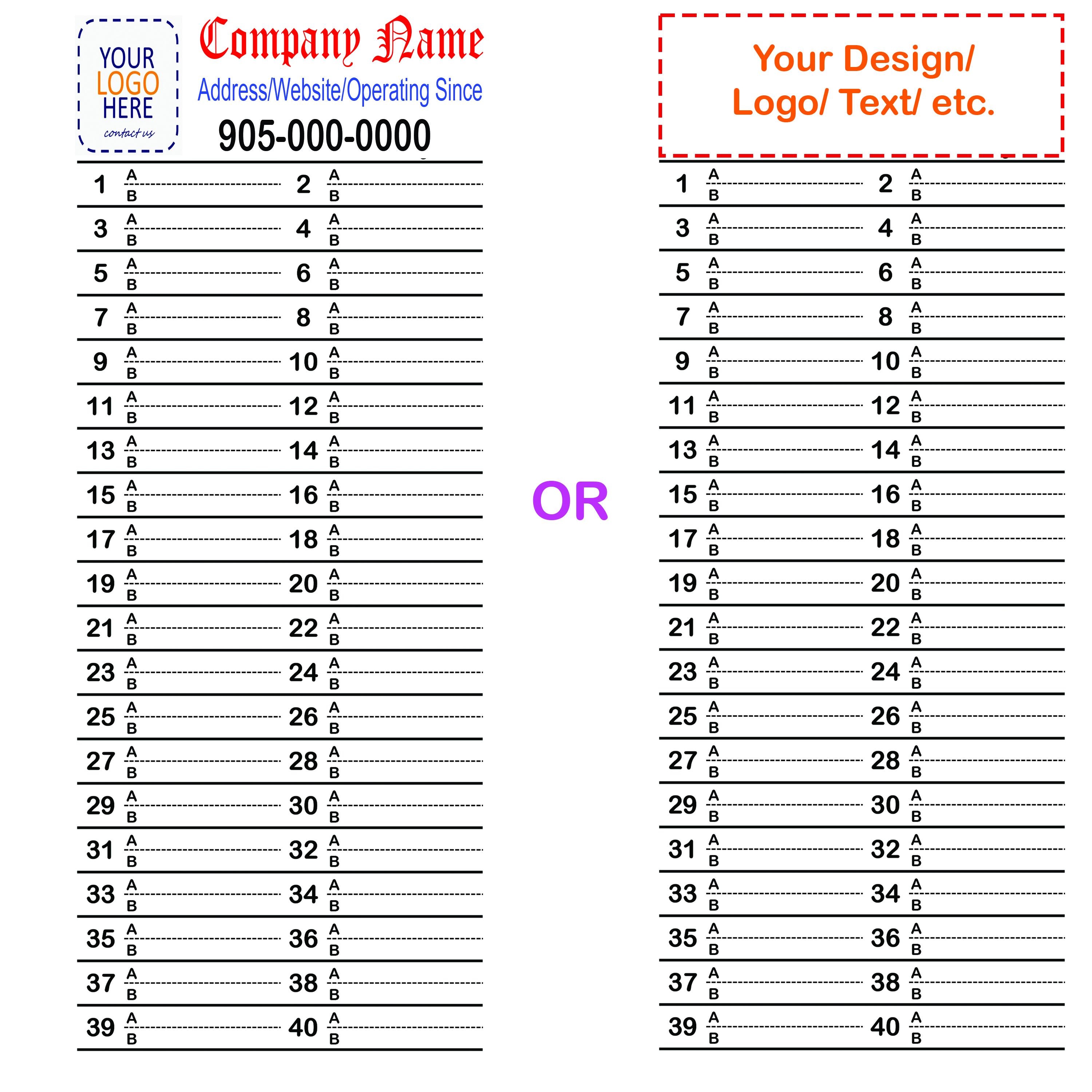 Custom Bulk (50 to 1000 Pcs) Electrical Breaker Panel Directory Labels ...