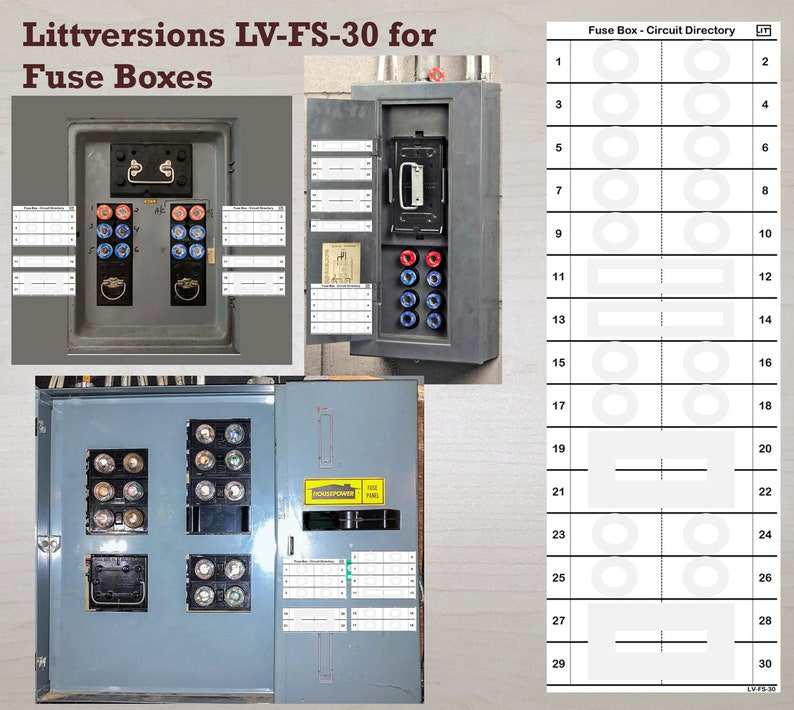 LV Fuse Box Circuit Breaker Panel Directory Labels Decals Stickers for ...
