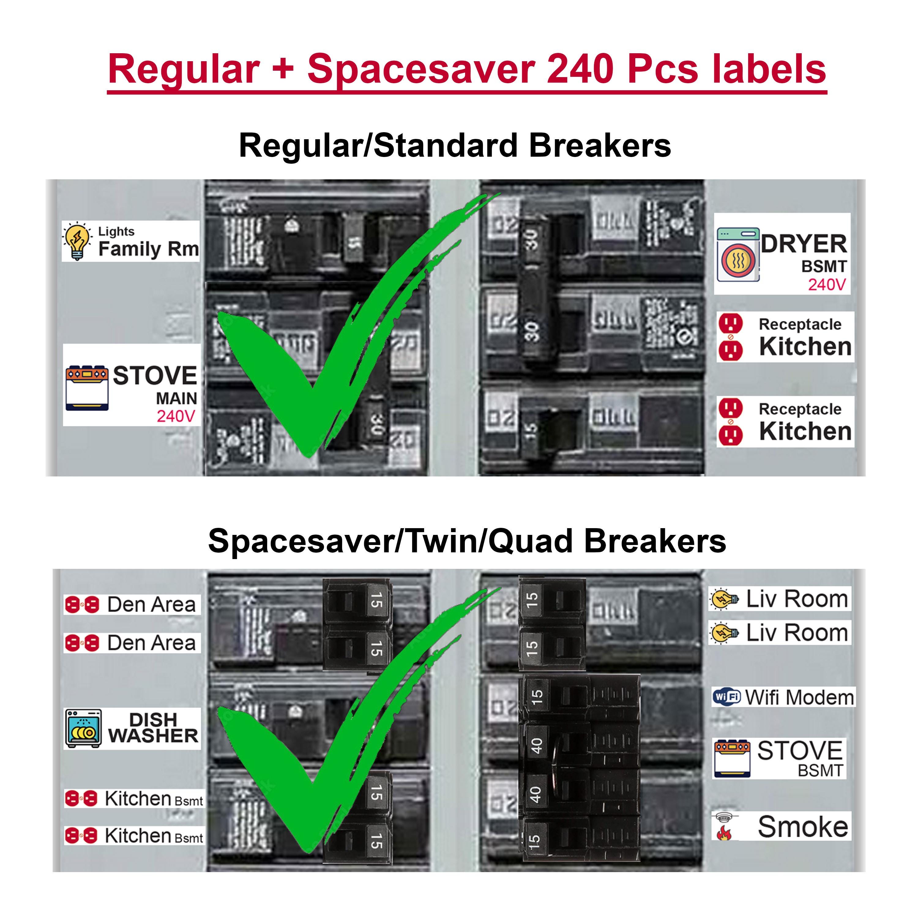 Littversions 120/240 Pcs US Circuit Breaker Panel Directory Fuse ...