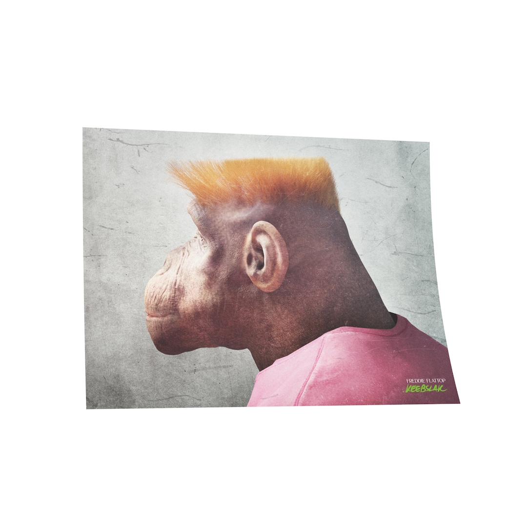 Barber Poster Haircut Classic Monkey Hair Rare Premium Art Chop Unique ...