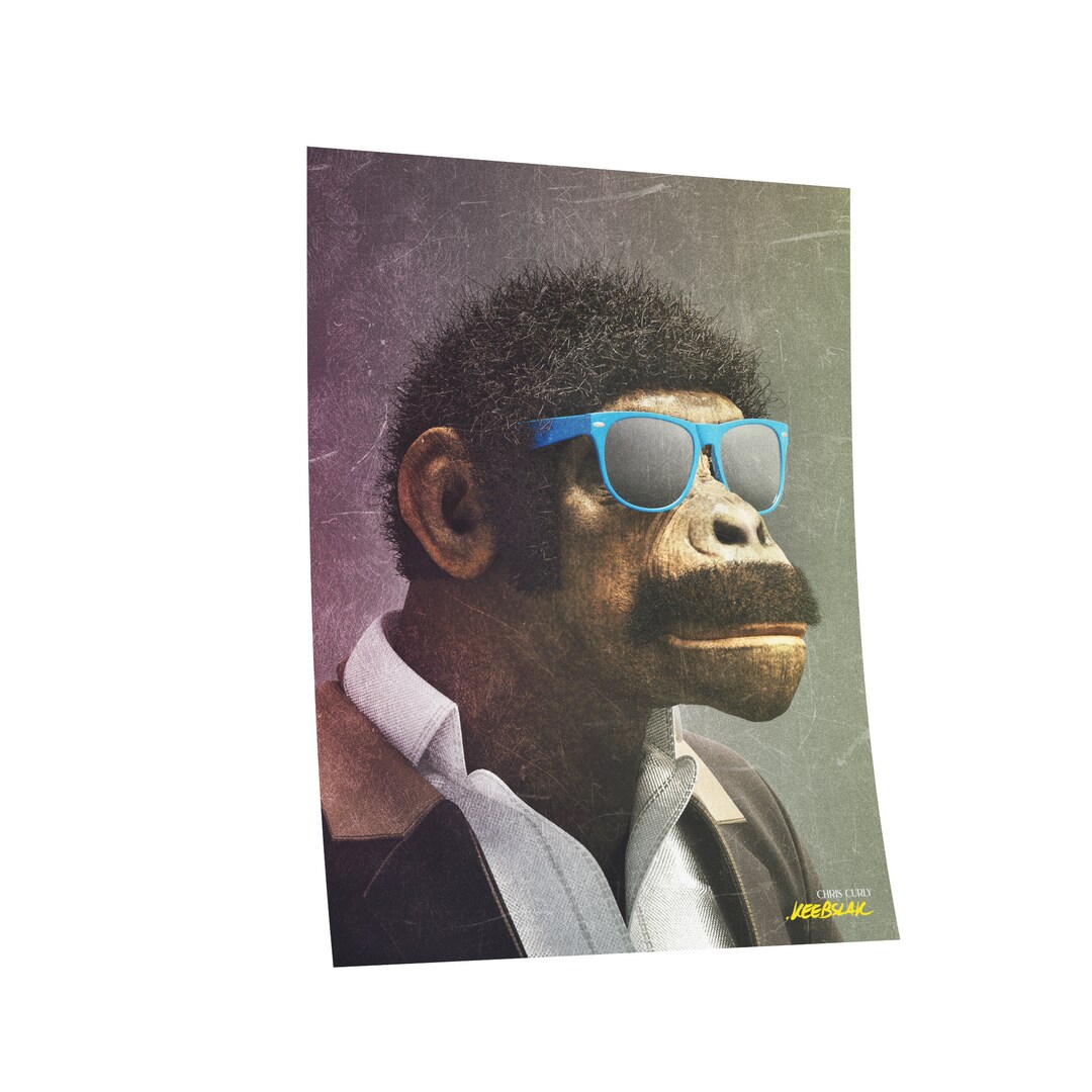 Barber Poster Haircut Classic Monkey Hair Rare Premium Art Chop Unique ...