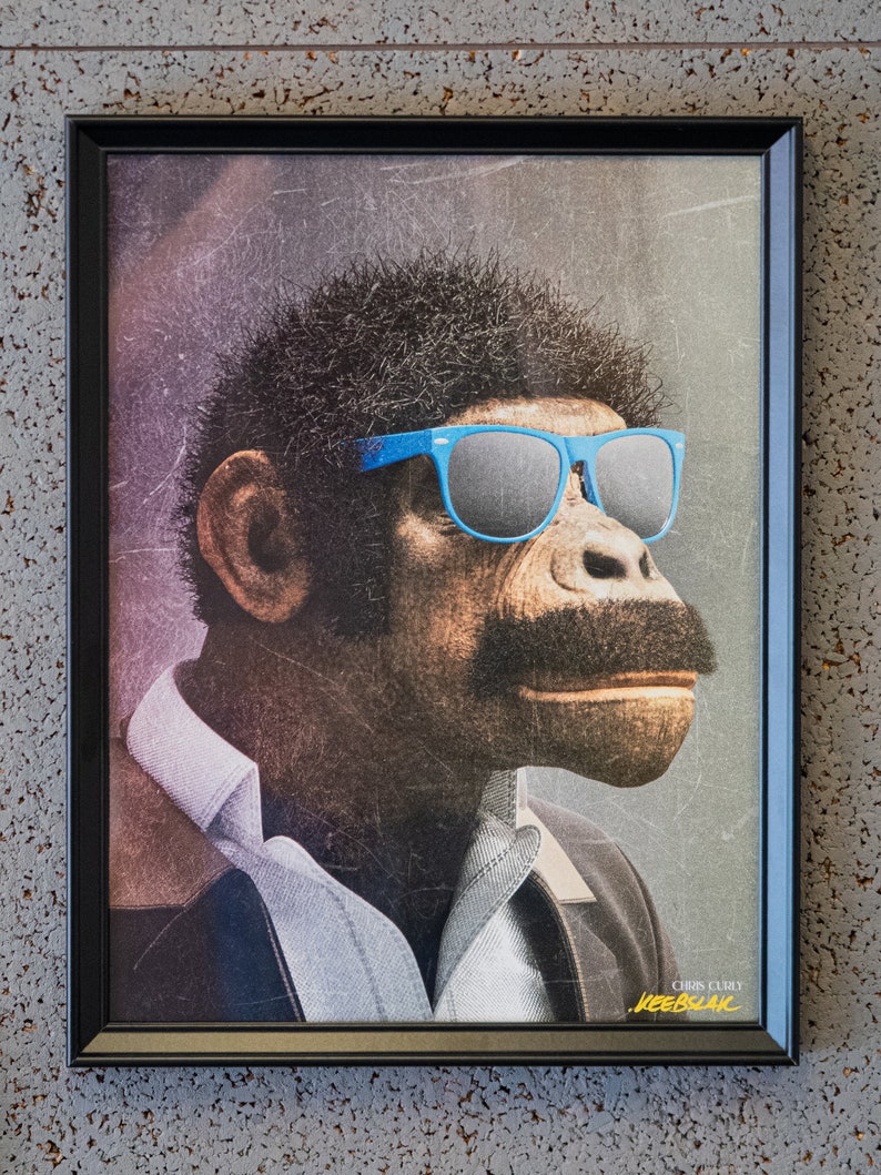 Barber Poster Haircut Classic Monkey Hair Rare Premium Art Chop Unique ...