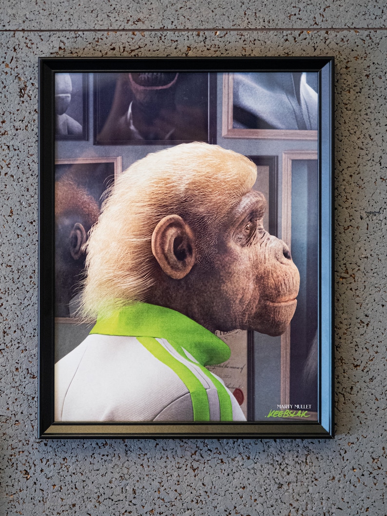 Barber Poster Haircut Classic Monkey Hair Rare Premium Art Chop Unique ...