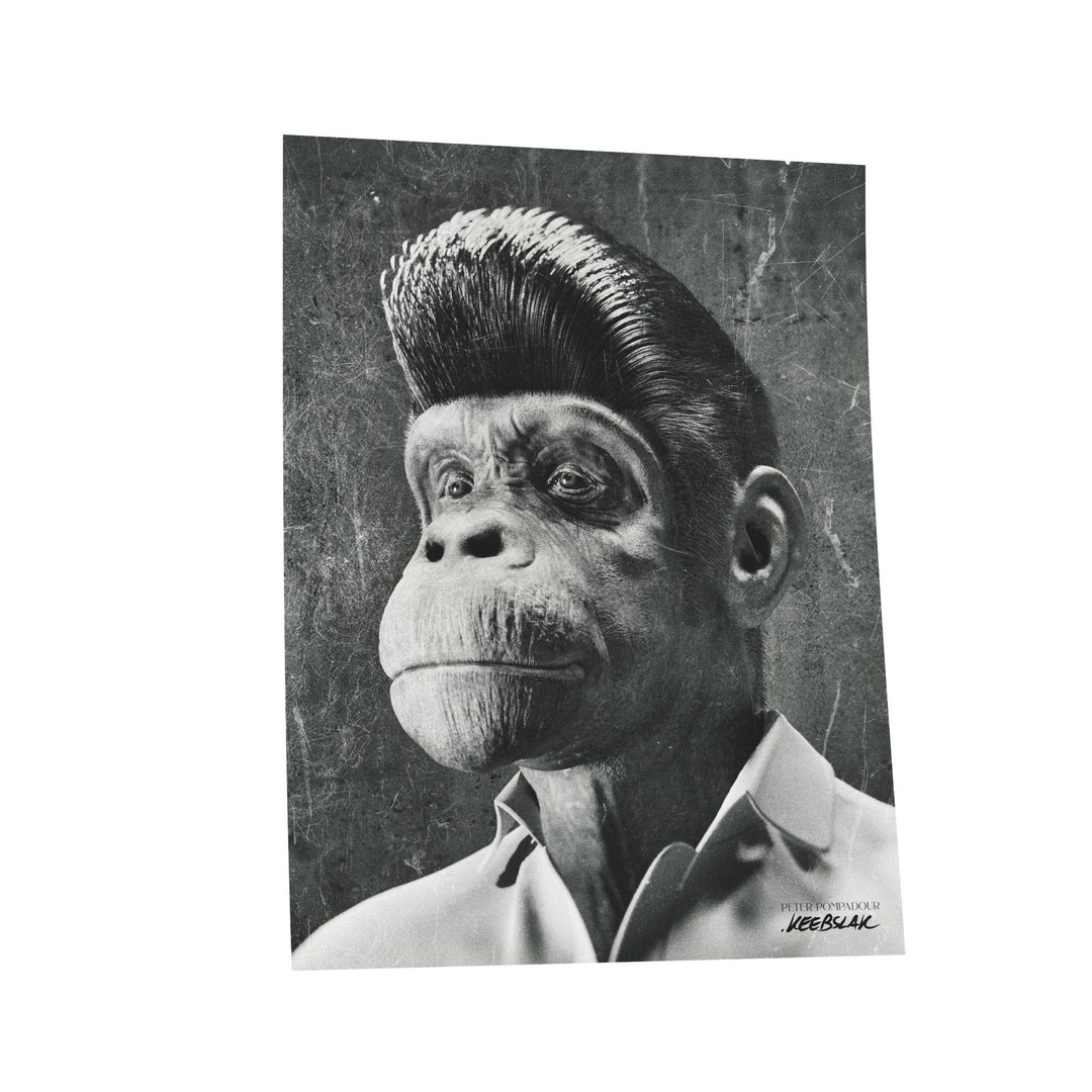 Barber Poster Haircut Classic Monkey Hair Rare Premium Art Chop Unique ...