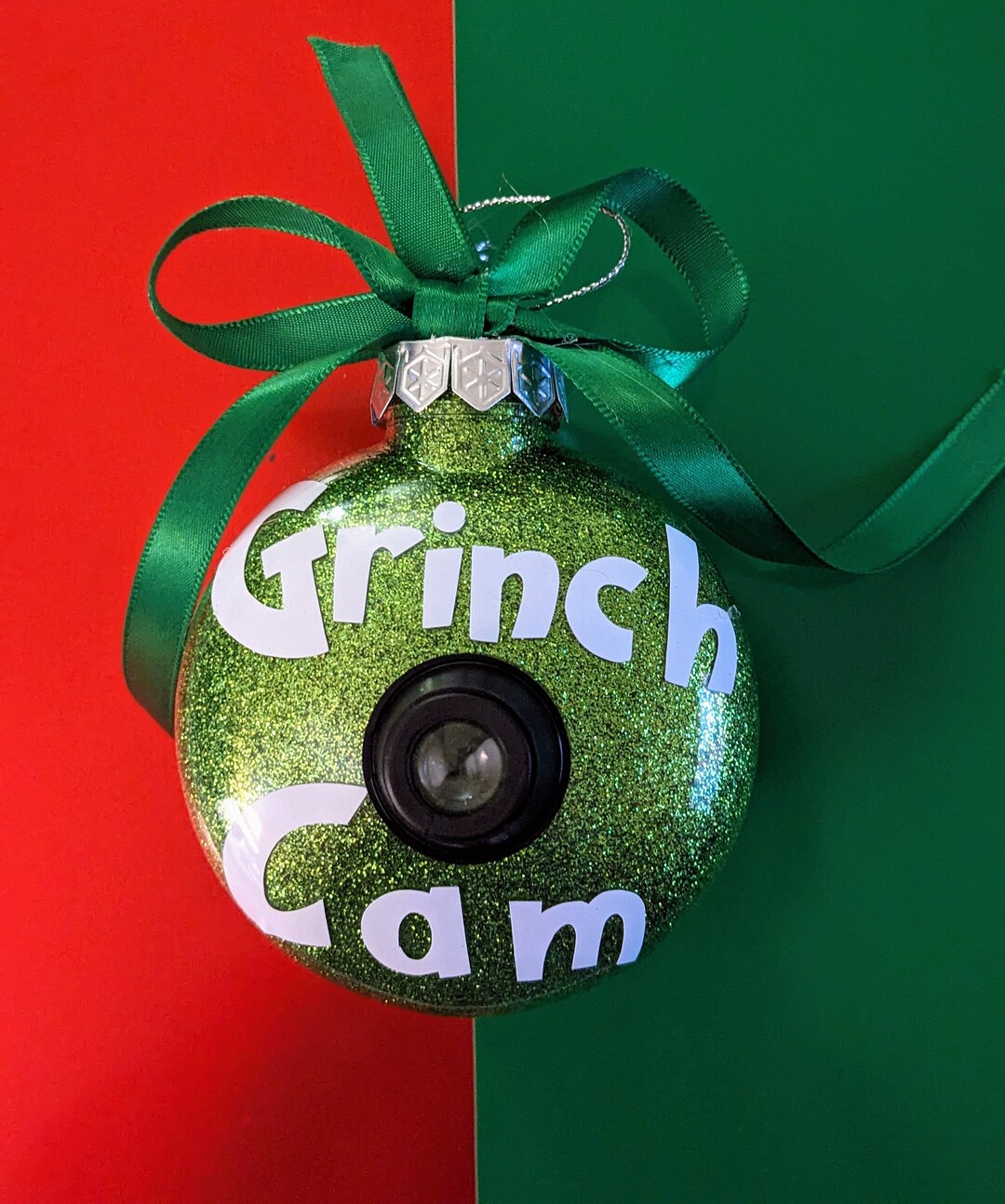 Grinch Cam W/fake Lens and Attached Bow - Etsy