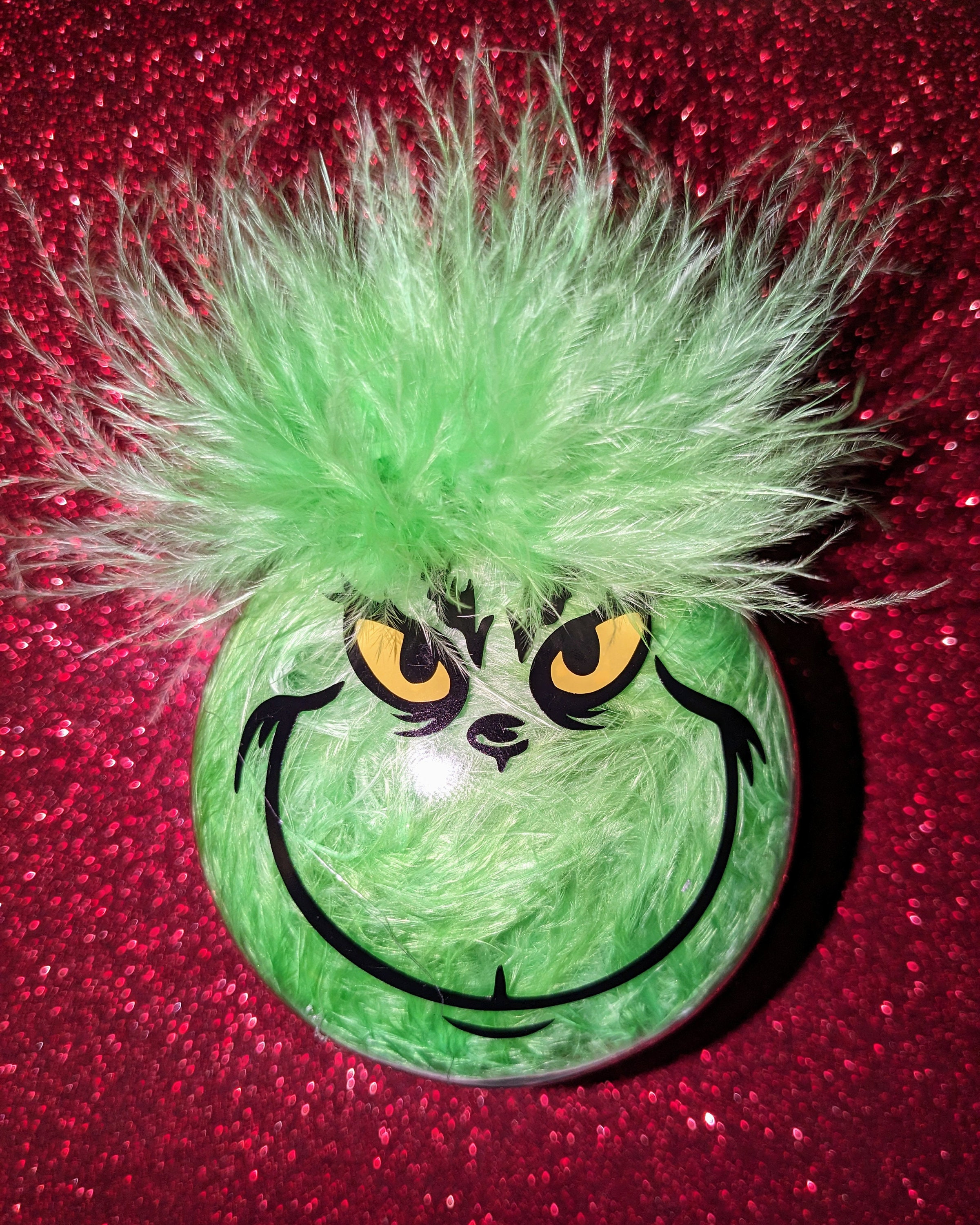Personalized Grinch Ornament With Marabou Hair. (name and Date on the ...