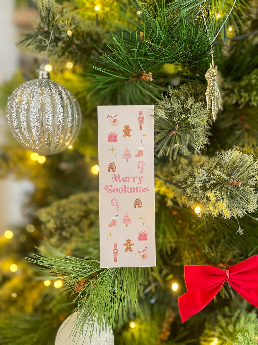 Merry Bookmas Bookmark | Festive Bookmark | Christmas Bookmarks ...