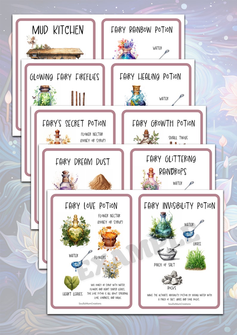 Mud Kitchen Fairy Potions Recipe Cards - Educational Learning Resources ...