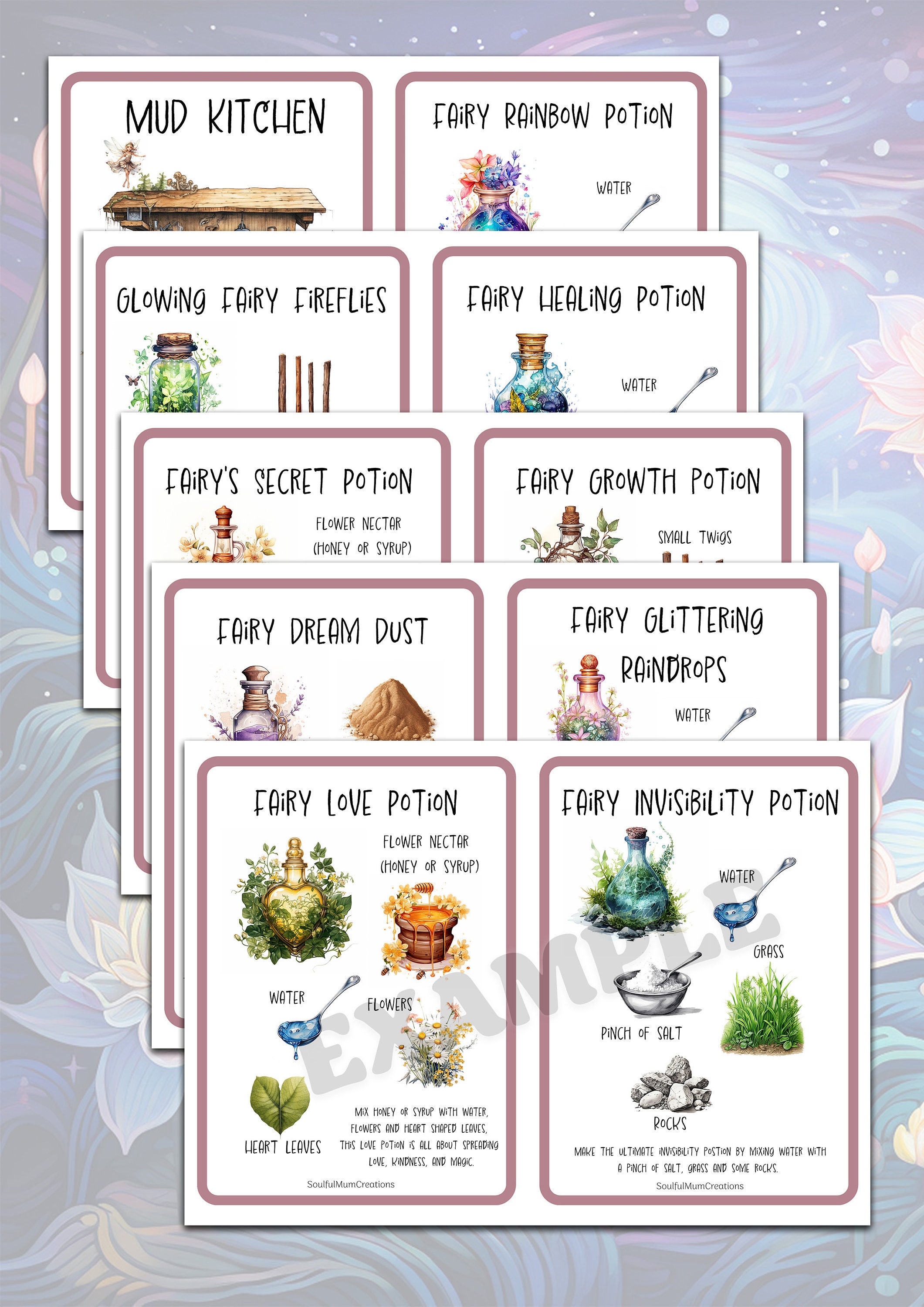 Mud Kitchen Fairy Potions Recipe Cards - Educational Learning Resources ...