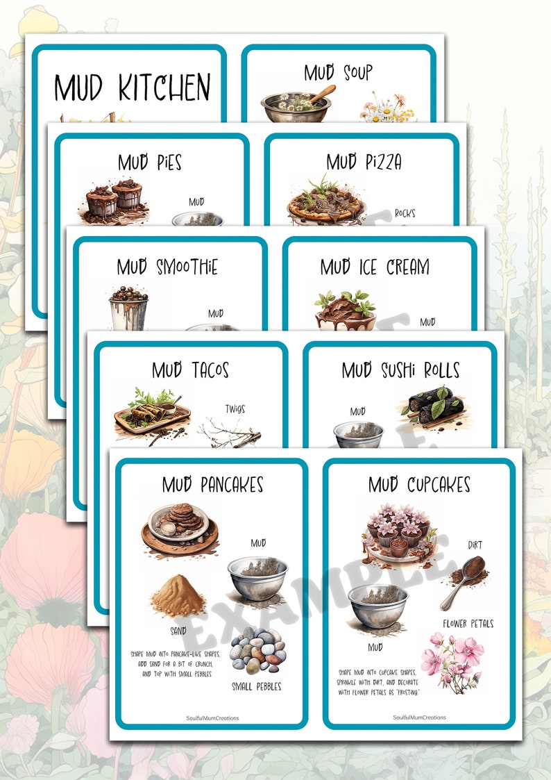 Printable Mud Kitchen Recipe Cards - Enhance Outdoor Learning and ...