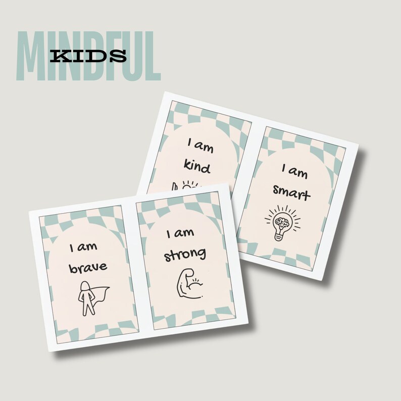 Printable Affirmation Cards for Kids Serene Green Growth Mindset ...
