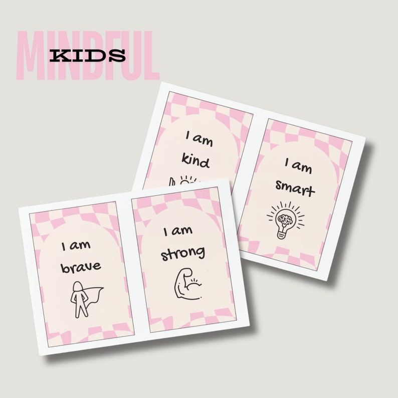 Printable Affirmation Cards for Kids Pretty in Pink Growth Mindset ...