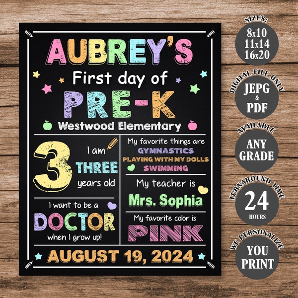 First Day of Pre K - Etsy