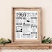 1969 the Year You Were Born Back in 1969 Poster What - Etsy