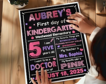 First Day of Pre-k Chalkboard Sign: Back to School Printable (digital ...