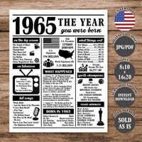 1965 Birthday - Etsy
