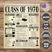 1970 Class Reunion Poster, 55th High School Anniversary, 1970s Facts ...