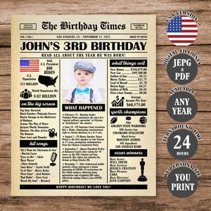 3rd Birthday Newspaper Poster, Back in 2022 Poster, What Happened in ...