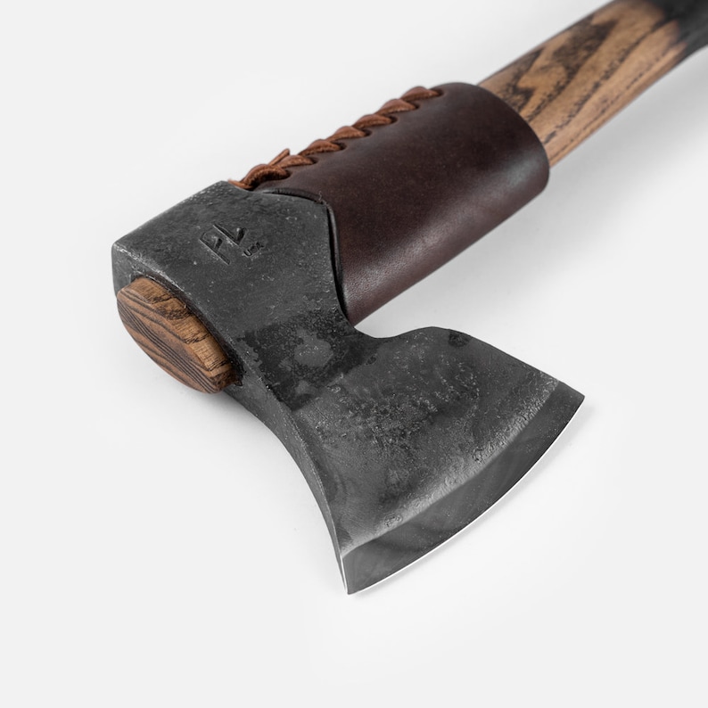 Small Carving Axe With Leather Handle Guard Collar - Etsy
