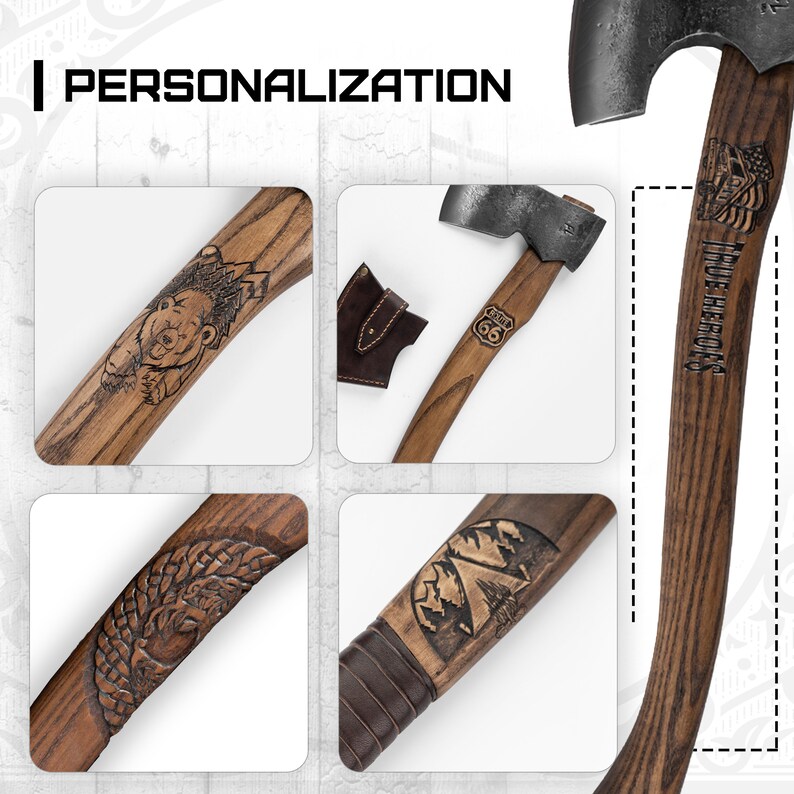 Small Hand-forged Firefighting Hatchet, Splitting Axe, Custom Engraved ...