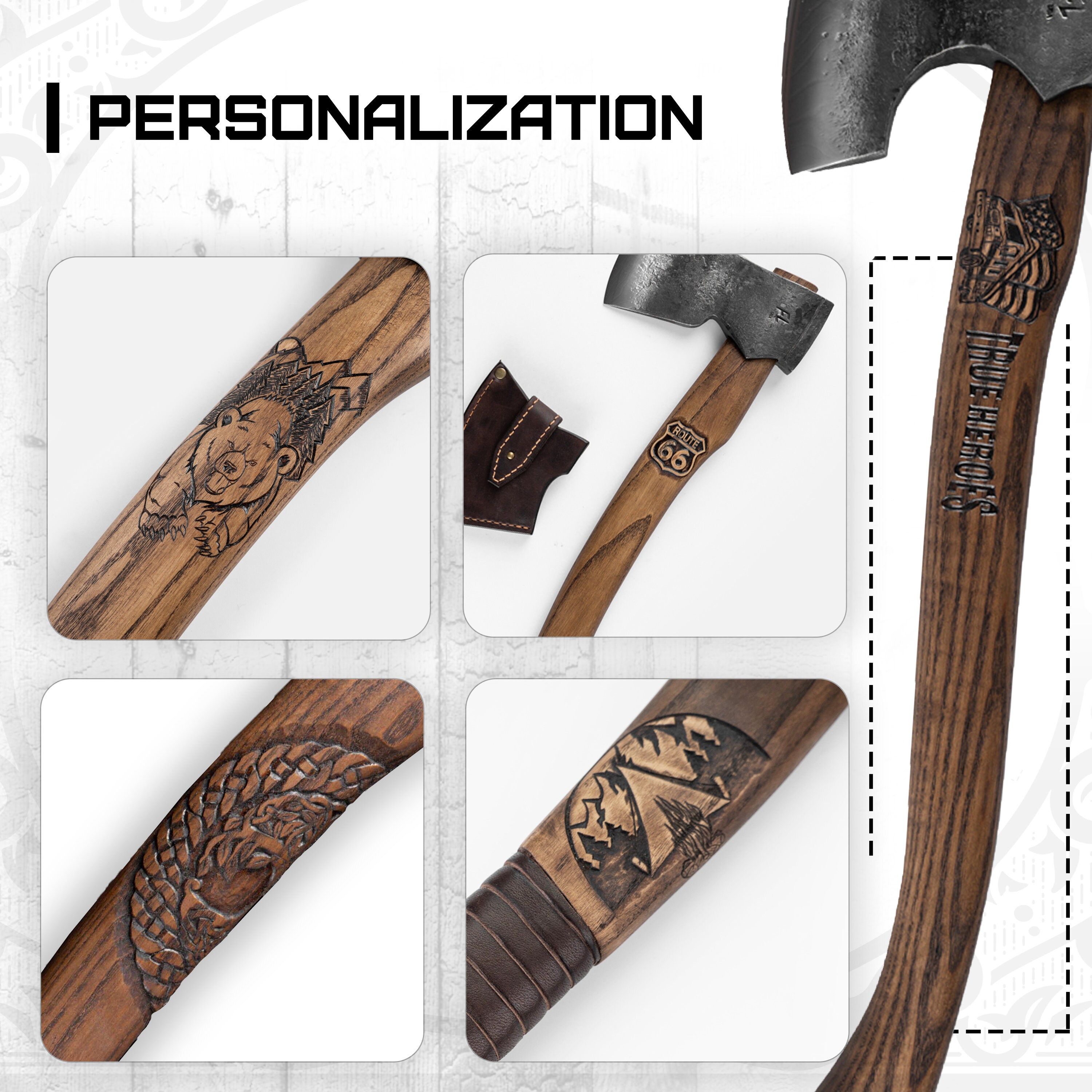 Small Hand-forged Firefighting Hatchet, Splitting Axe, Custom Engraved ...