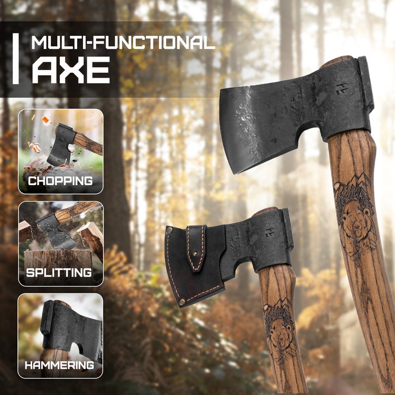 Hand Forged Finnish Forest Axe, Leather Case, Ash Handle - Etsy