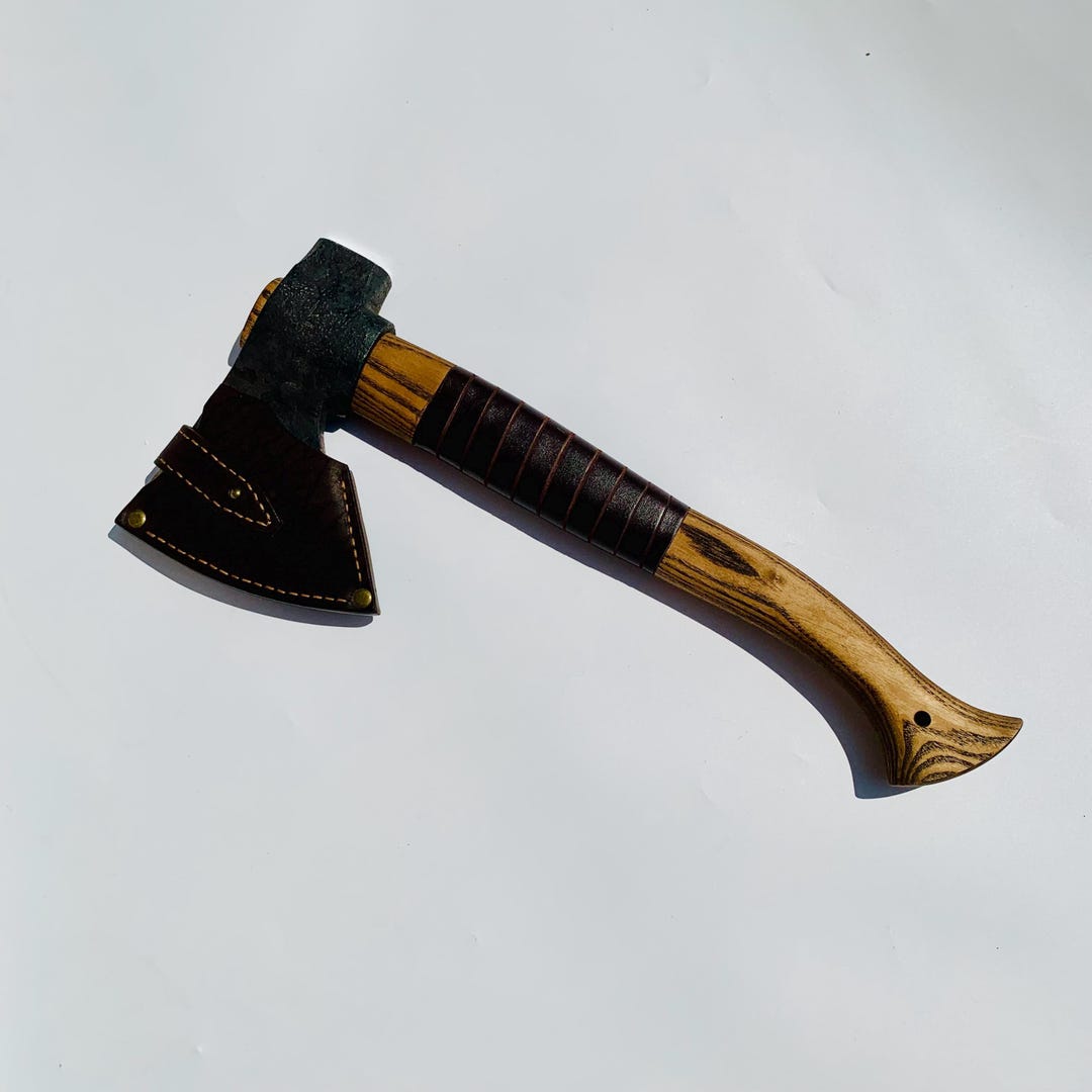 Forest Hatchet, Hand Forged Axe With Leather Case - Etsy