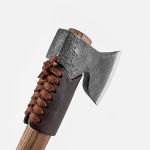 Small Carving Axe With Leather Handle Guard Collar - Etsy