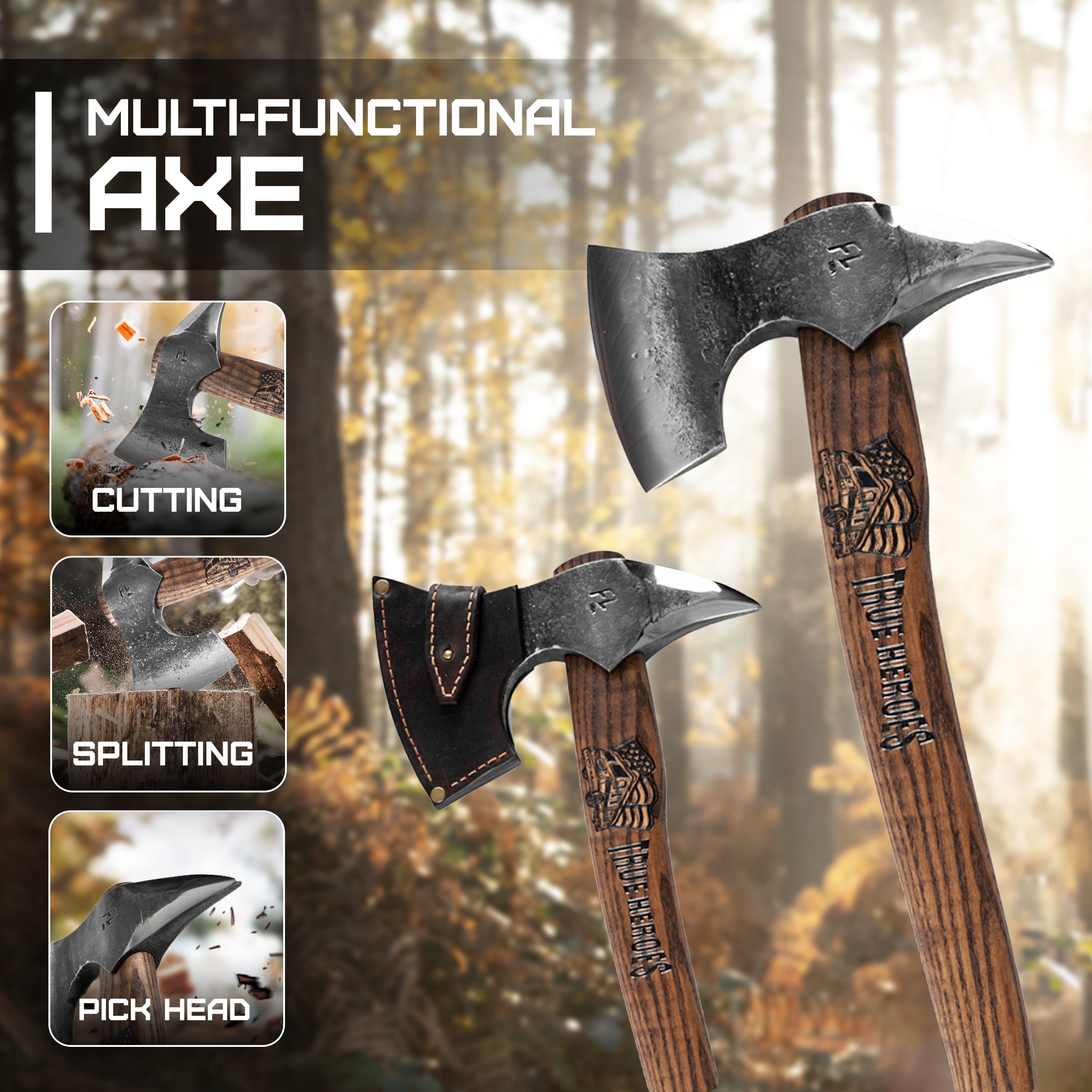 Small Hand-forged Firefighting Hatchet, Splitting Axe, Custom Engraved ...