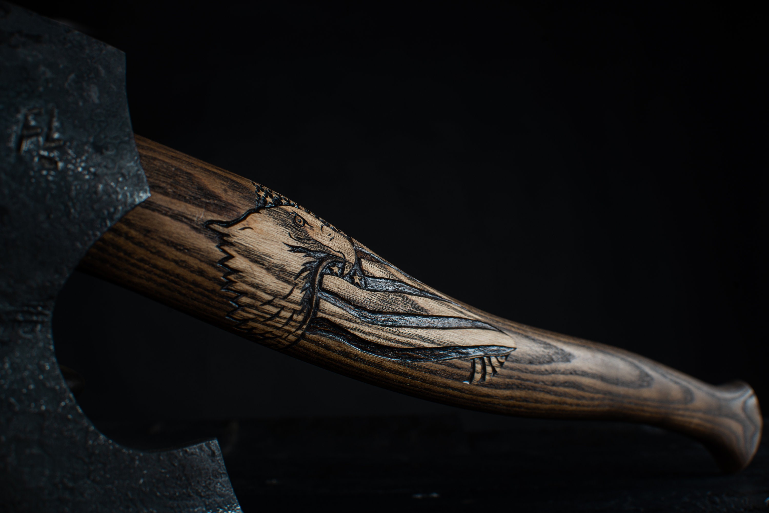 Balto Slavic Axe With Carved Handle and Leather Case, Camping Hatchet ...