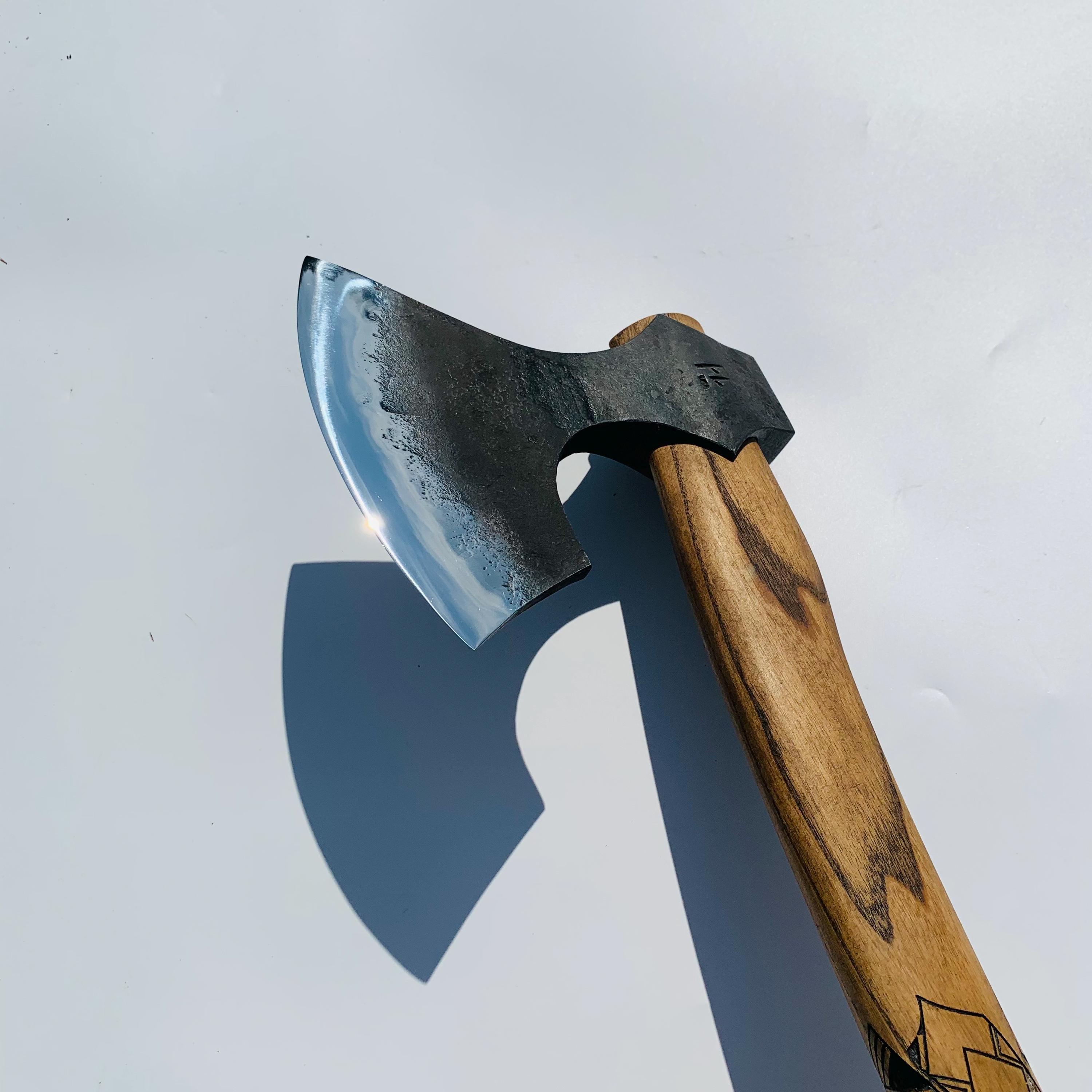 Balto-slavic Axe With Long Handle, Hand Forged Two-handed Axe - Etsy