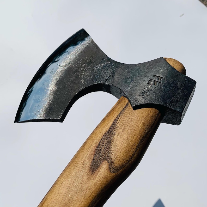 Balto-slavic Axe With Long Handle, Hand Forged Two-handed Axe - Etsy