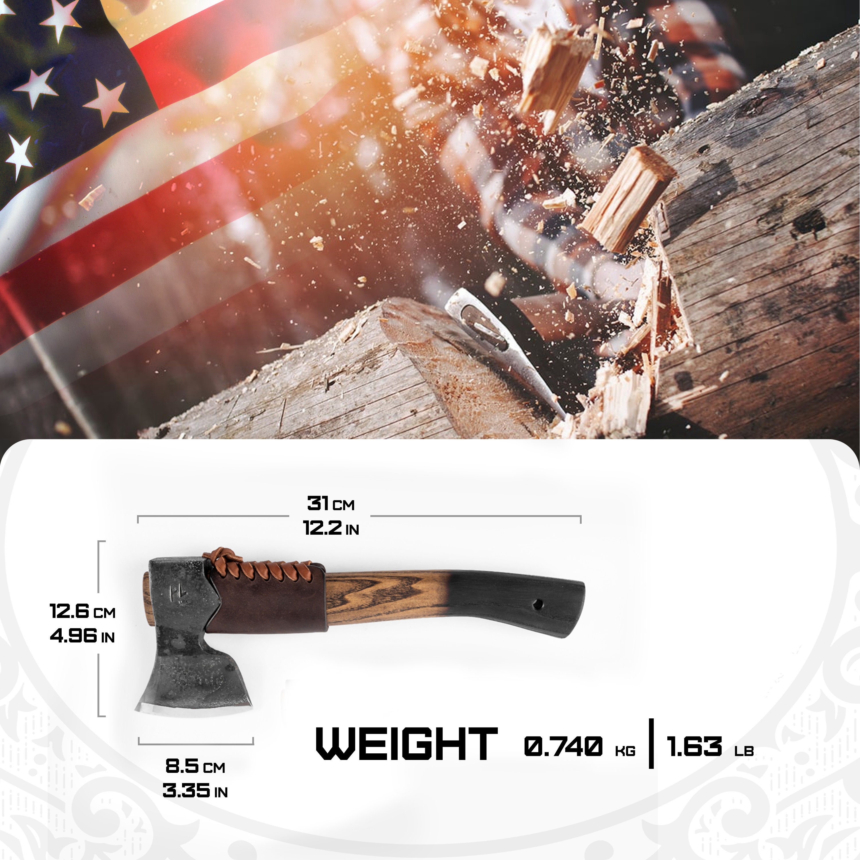 Small Carving Axe With Leather Handle Guard Collar Carpenter - Etsy