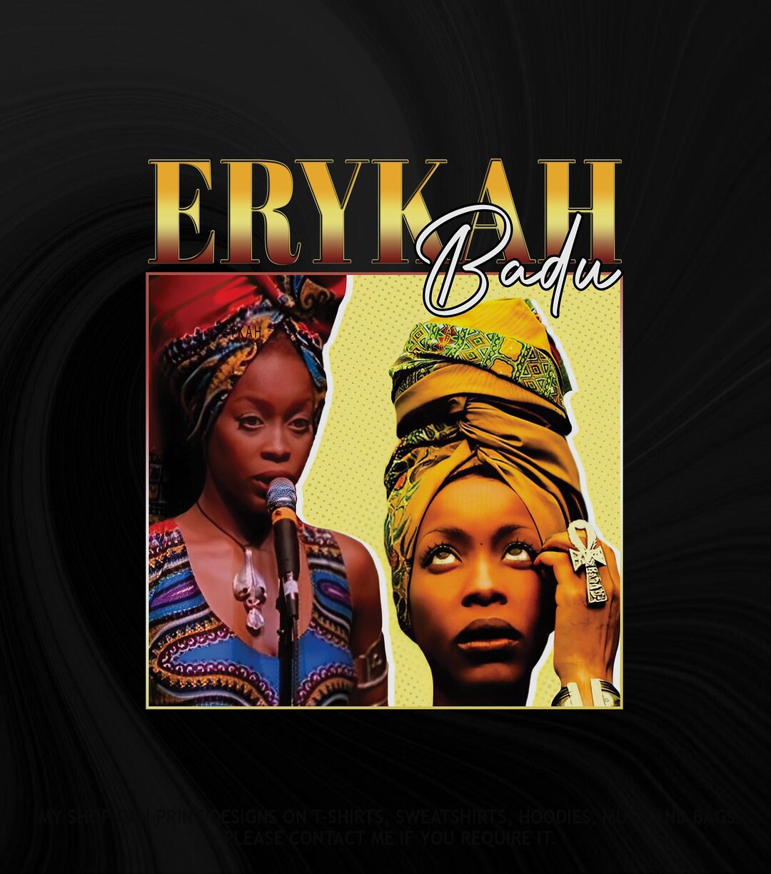 Erykah Badu Png, Erykah Badu T-shirt Design. Png Digital 4500x5100 Px ...