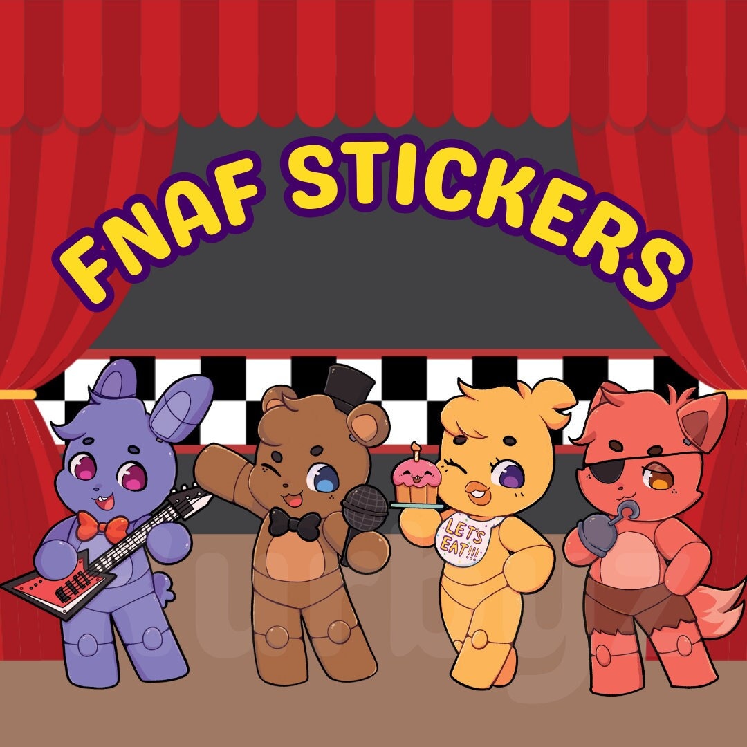 FNAF Stickers Animatronic Sticker Kawaii Vinyl Sticker Waterproof ...