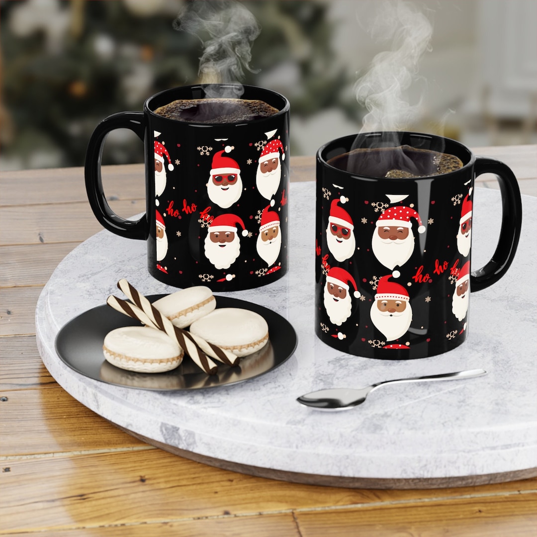 Black Coffee Mug Black Santas African American Santas - Etsy