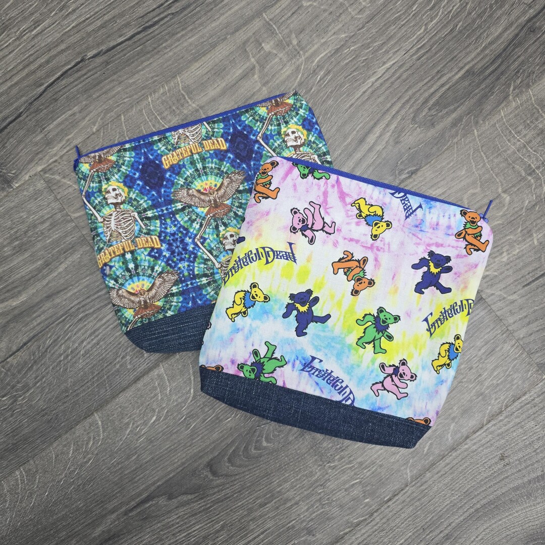 Grateful Dead Zippered Pouch. Cosmetic Pouch. Makeup Bag. Small Tote ...
