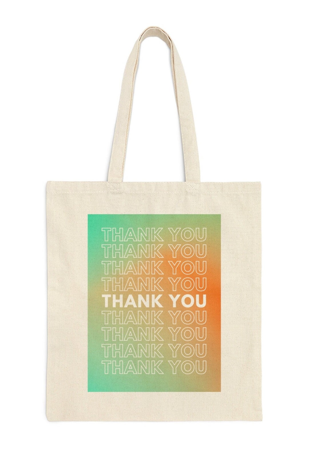 Thank You Cotton Canvas Tote Bag - Etsy