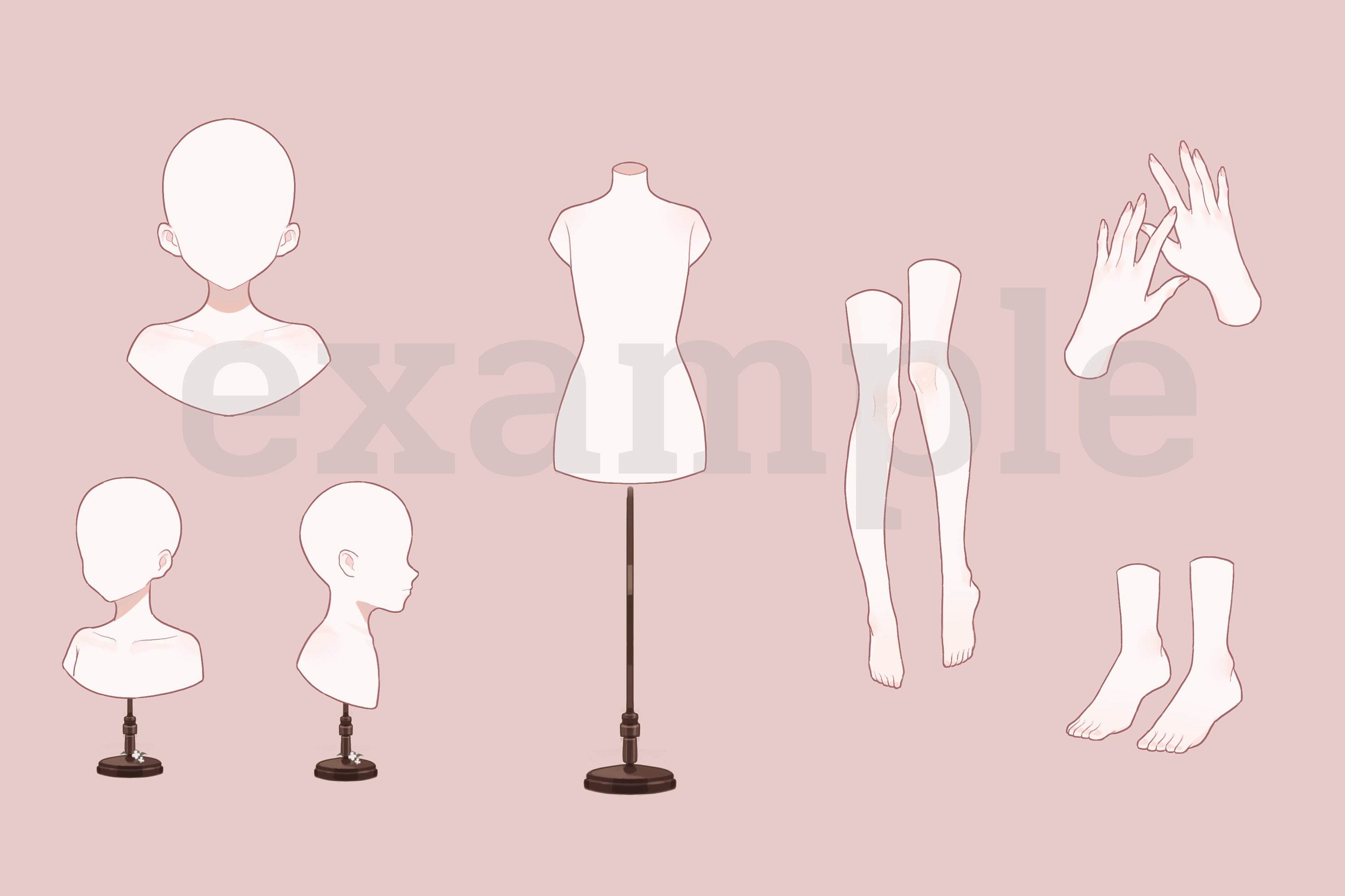 Body Base PSD |female Body Base | Unrigged | Custom Character Base ...