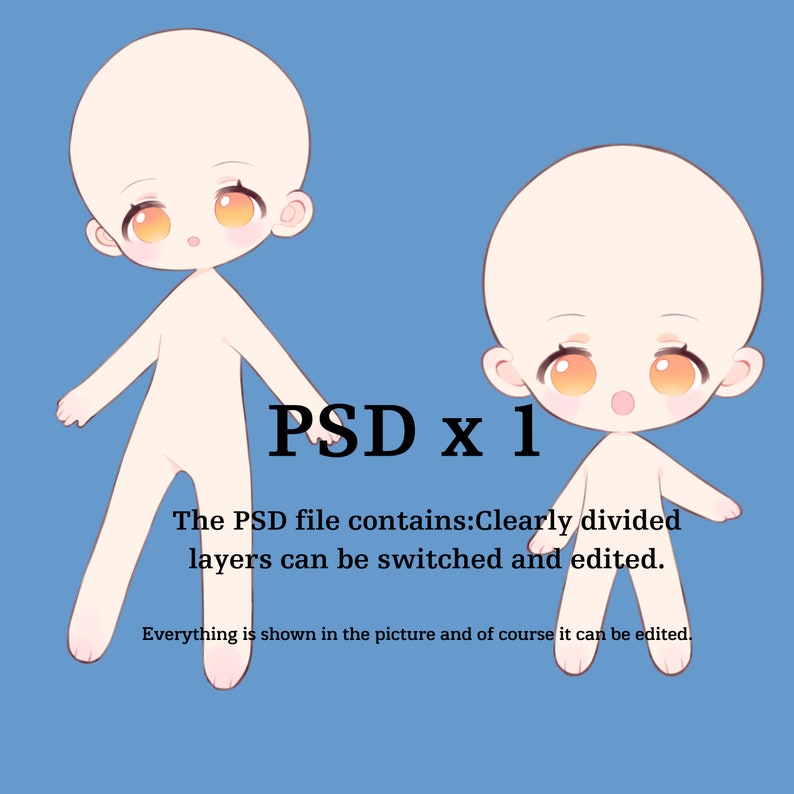 Q-mold Gift Pack | Digital Chibi Bases |chibi Poses Chibi Figure|chibi ...
