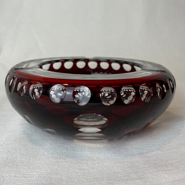 Red Glass Ashtray - Etsy