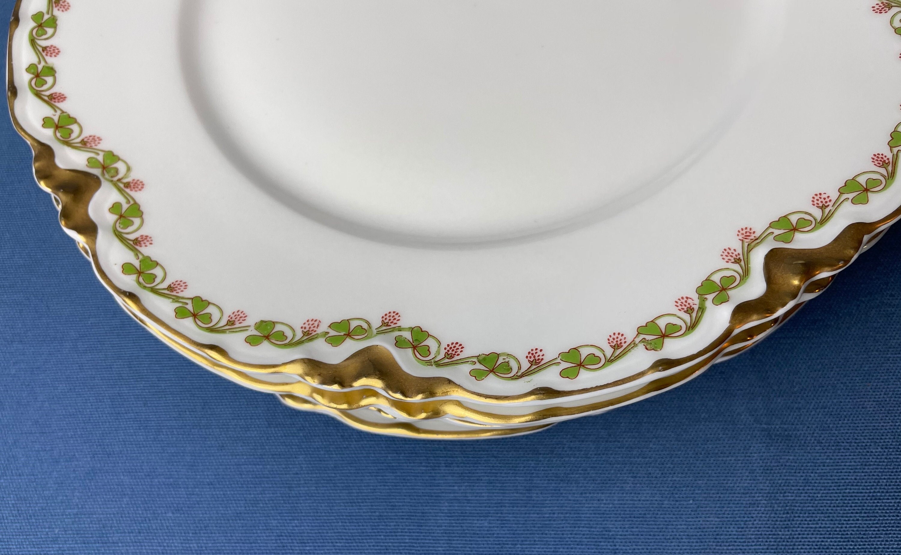 8 Haviland Limoges Clover Leaf Luncheon Plates. Sold in 2 Sets of 4 ...