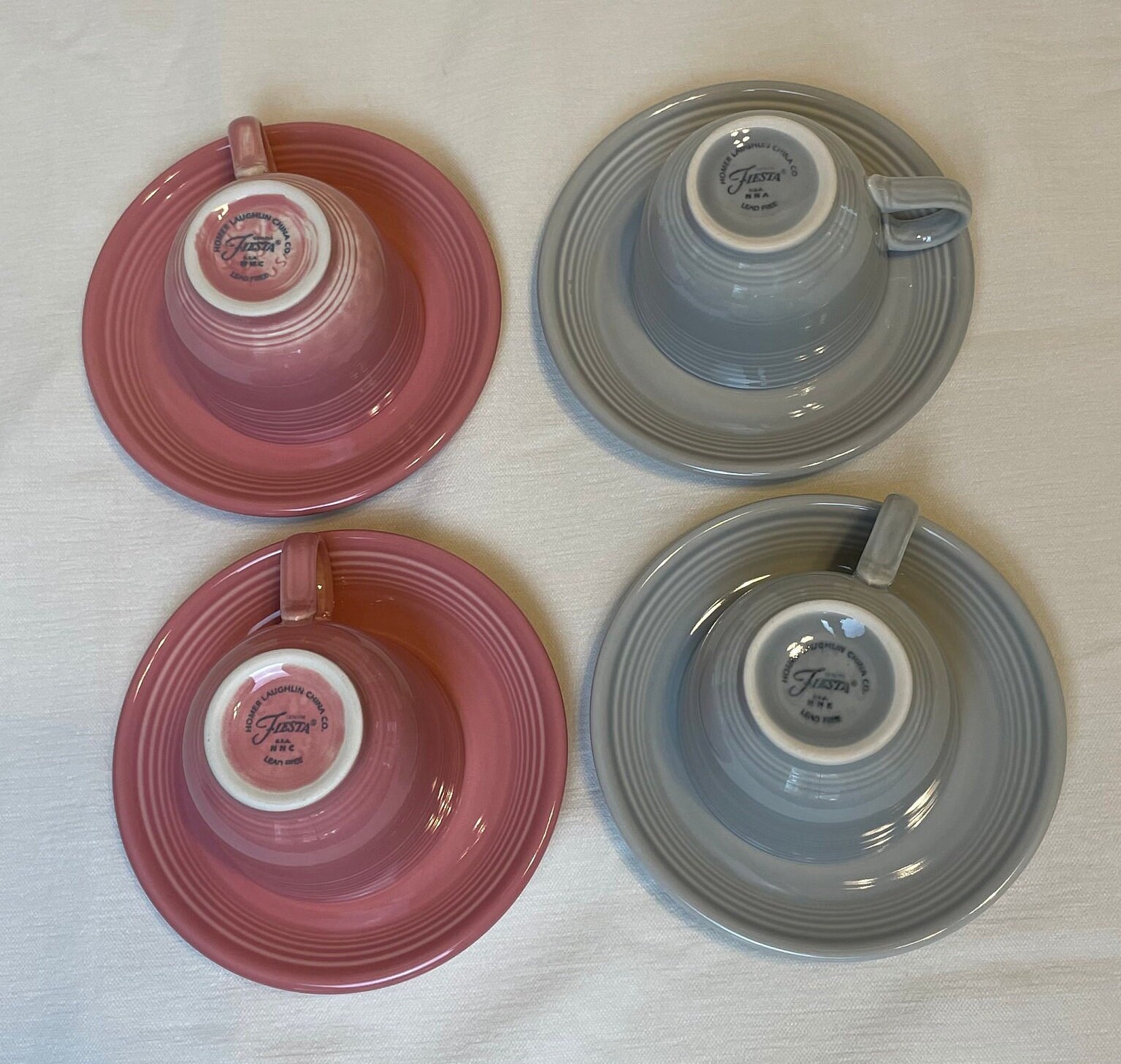 Fiesta Lead Free Teacup and Saucer Sets by Homer Laughlin China Co ...