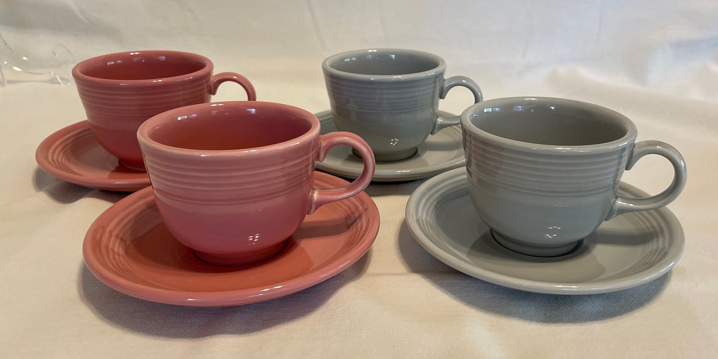 Fiesta Lead Free Teacup and Saucer Sets by Homer Laughlin China Co ...