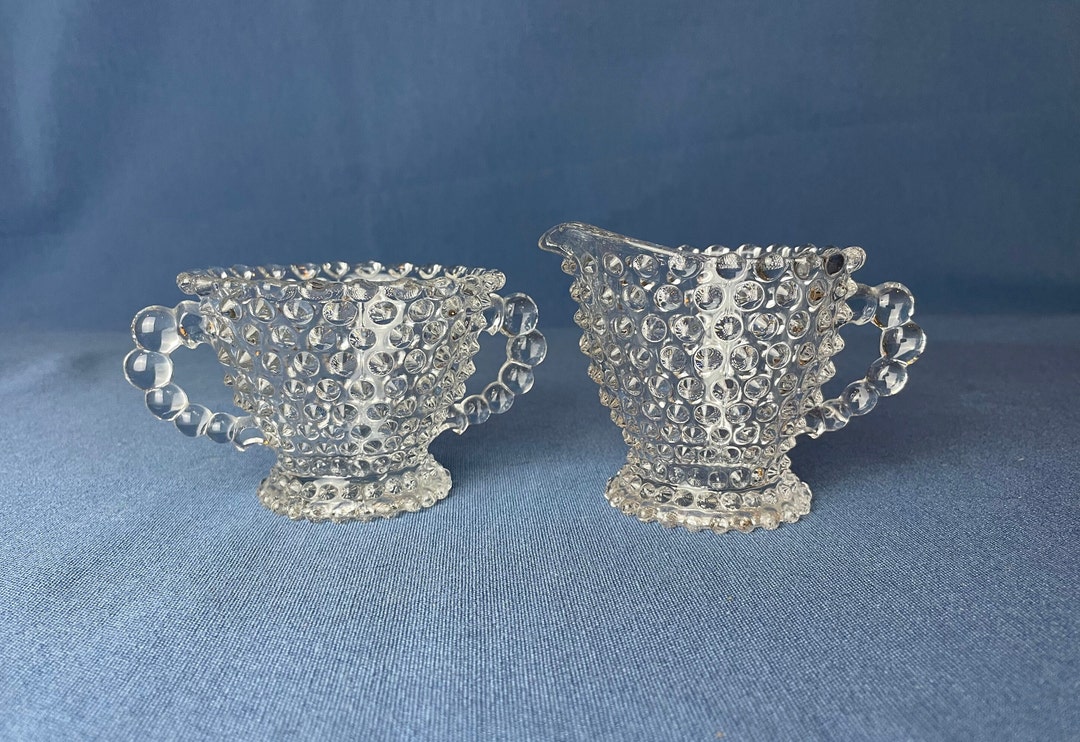 Hobnail Sugar and Creamer by Duncan & Miller. Vintage 1930-1955. Made ...